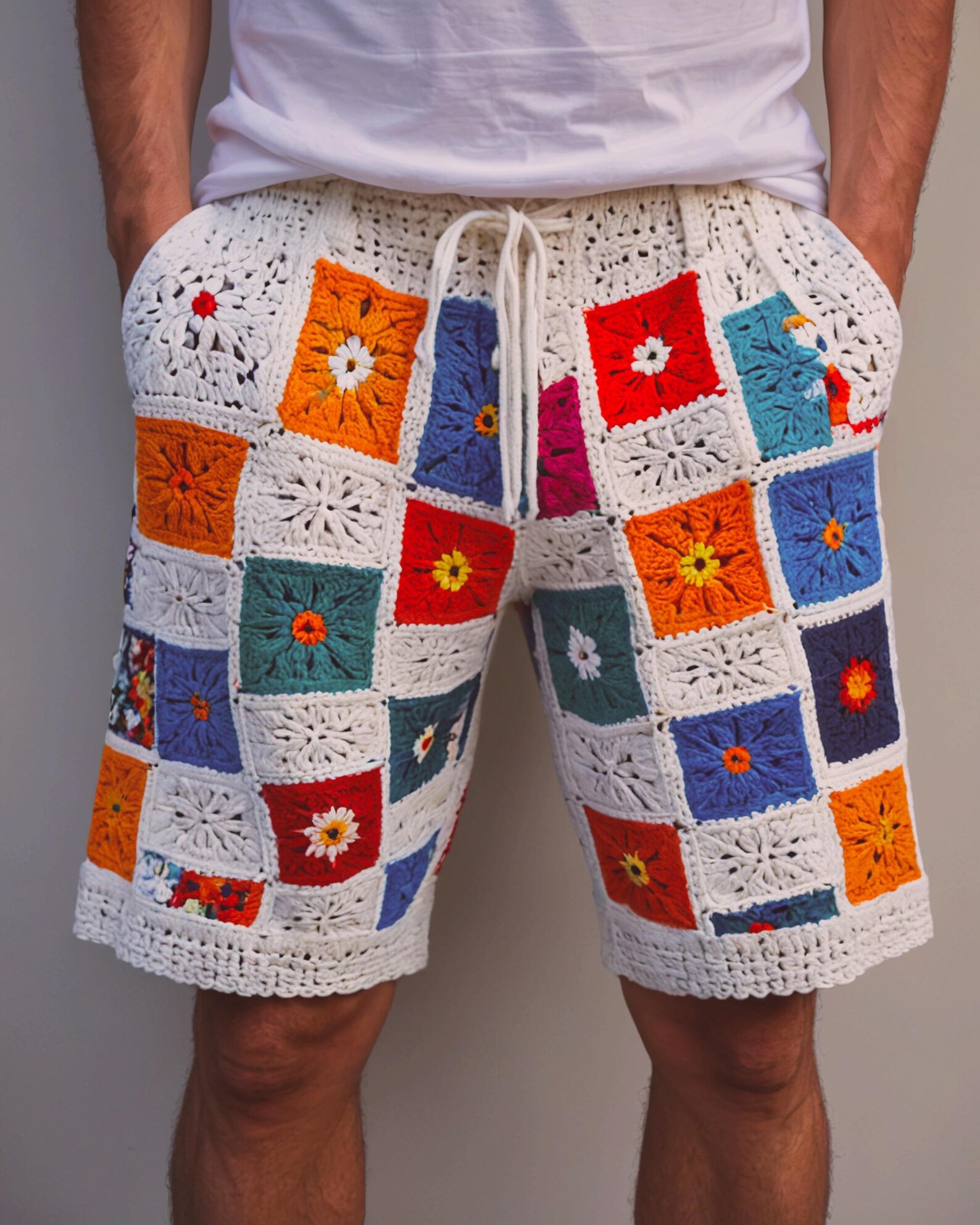 Crochet Men Boxer, Crocheted Short, Men Clothing, Grannysquare Boxer ...