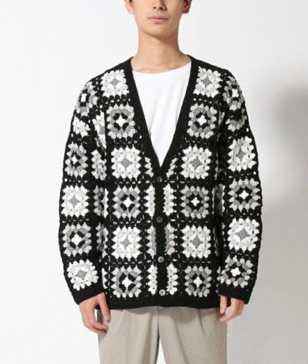 Granny Square Cardigan, Mens Clothing, Unisex, Crochet Custom,crocheted ...