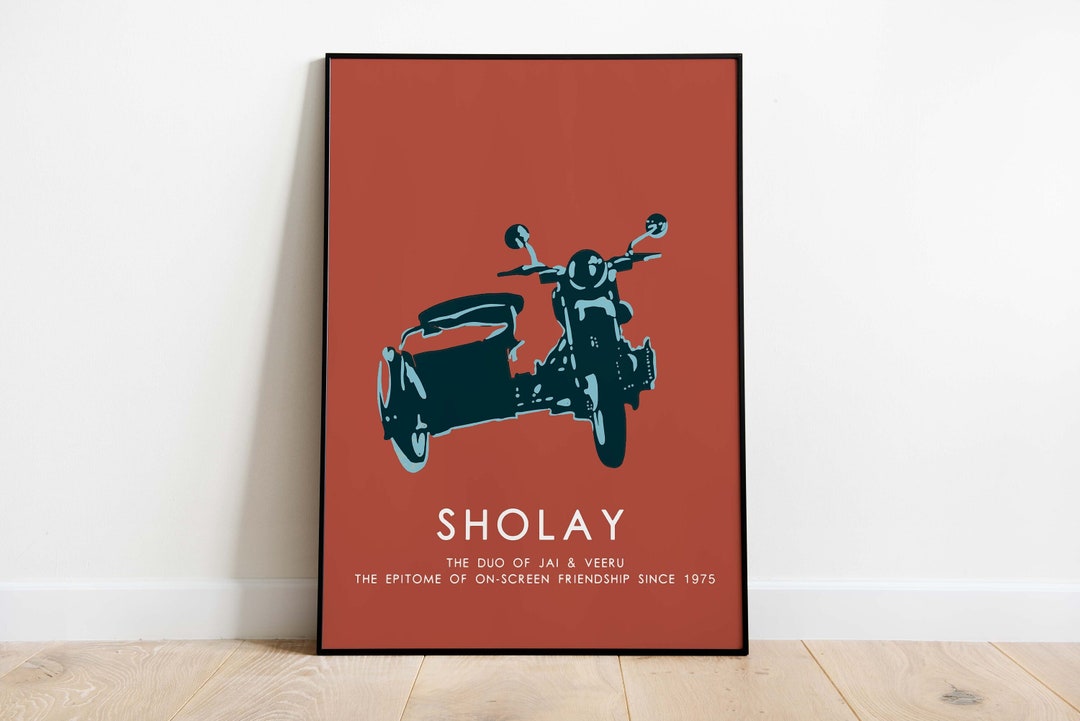 Sholay Bollywood Movie Poster Indian Movie Digital Prints Instant Download Vintage Movie Art