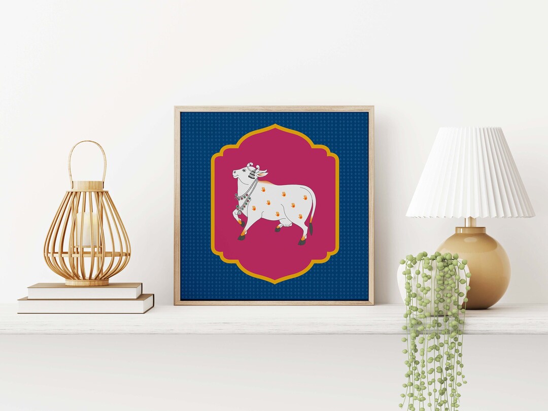 Indian Folk Art, Cow Prints, Living Room Decor, Printable, Indian ...