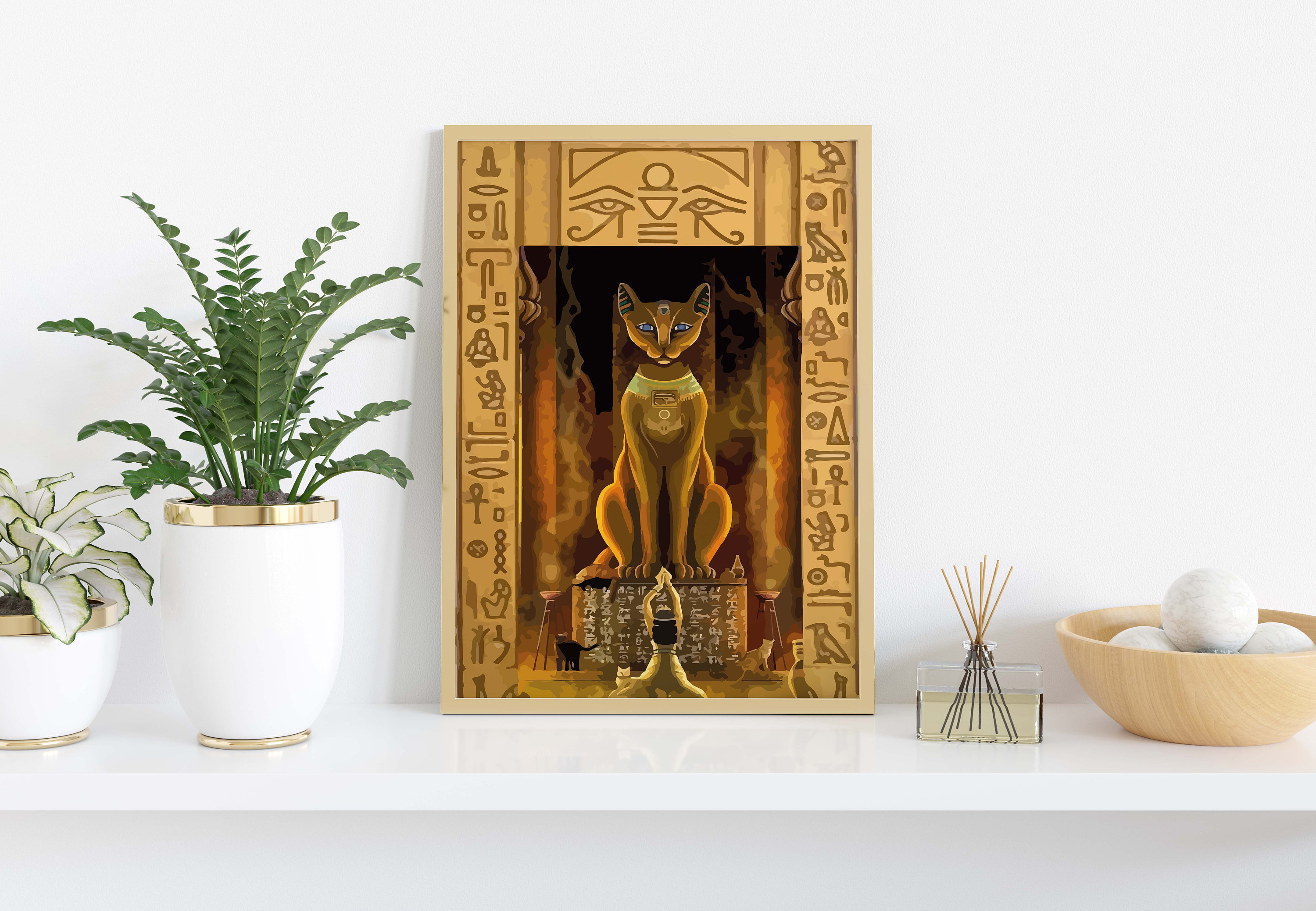 Vintage Egyptian Bastet Cat Art Print Instant Digital - Etsy