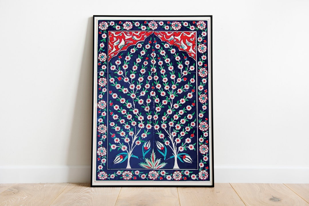 Turkish Tree of Life Art Print, Floral Abstract Painting (digital ...
