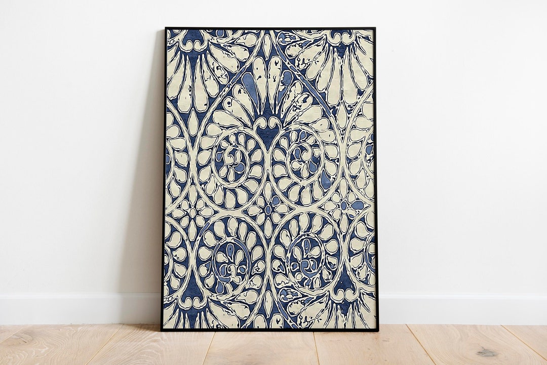 Indian Indigo Print, Living Room Decor, Printable, Indian Painting ...