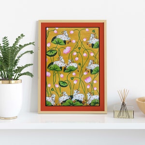 Indian Folk Art, Cow Prints, Living Room Decor, Printable, Indian ...