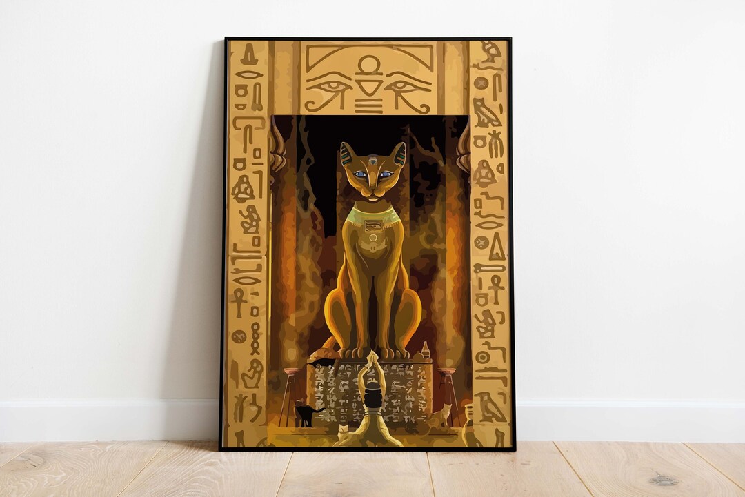 Vintage Egyptian Bastet Cat Art Print, Instant Digital Download ...