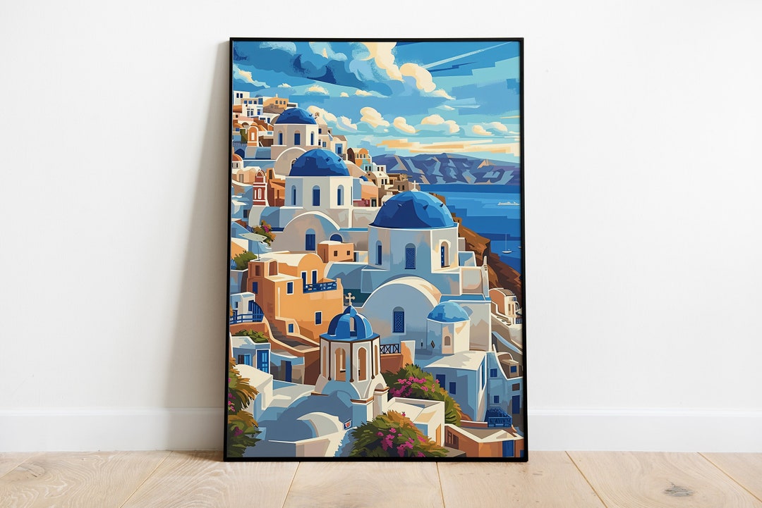 Greece Print Poster, Santorini Wall Art Printable, Greece Wall Art ...