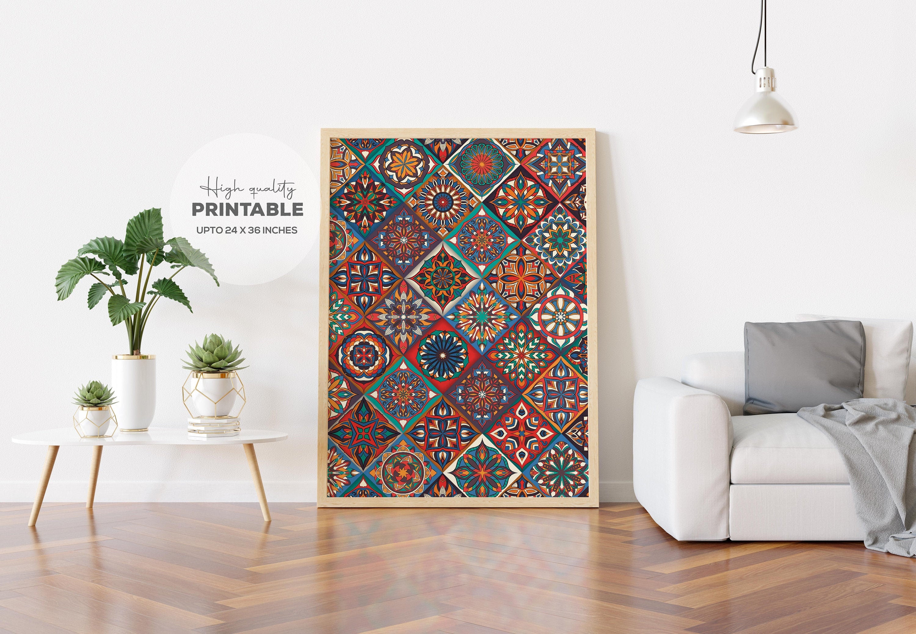 Indian Mandala Wall Art Living Room Decor Abstract Painting - Etsy