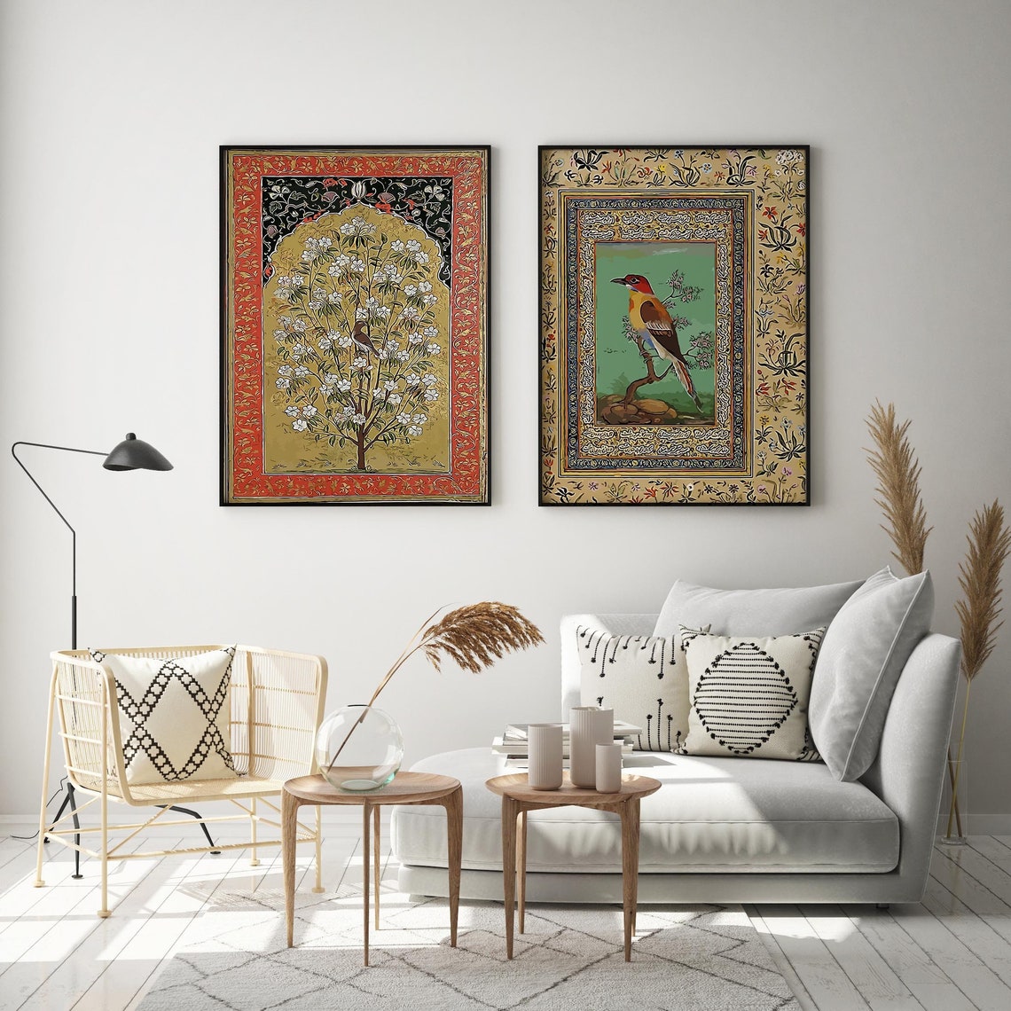 Vintage Indian Palace Art Set Rajput Royal Prints Living - Etsy