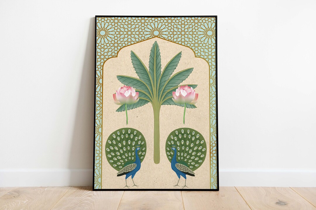 Peacock Indian Art, Floral & Nature Prints, Living Room Decor ...