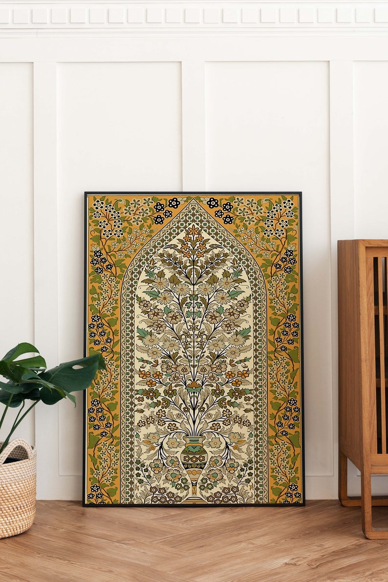 Mughal Art Floral Prints Living Room Decor Printable - Etsy