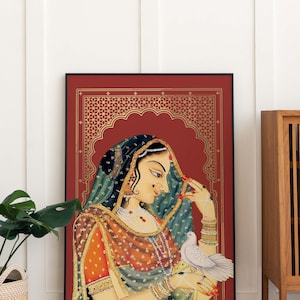 Indian Royal Raja Rani Art, Set of 2, Vintage Prints, Living Room Decor ...