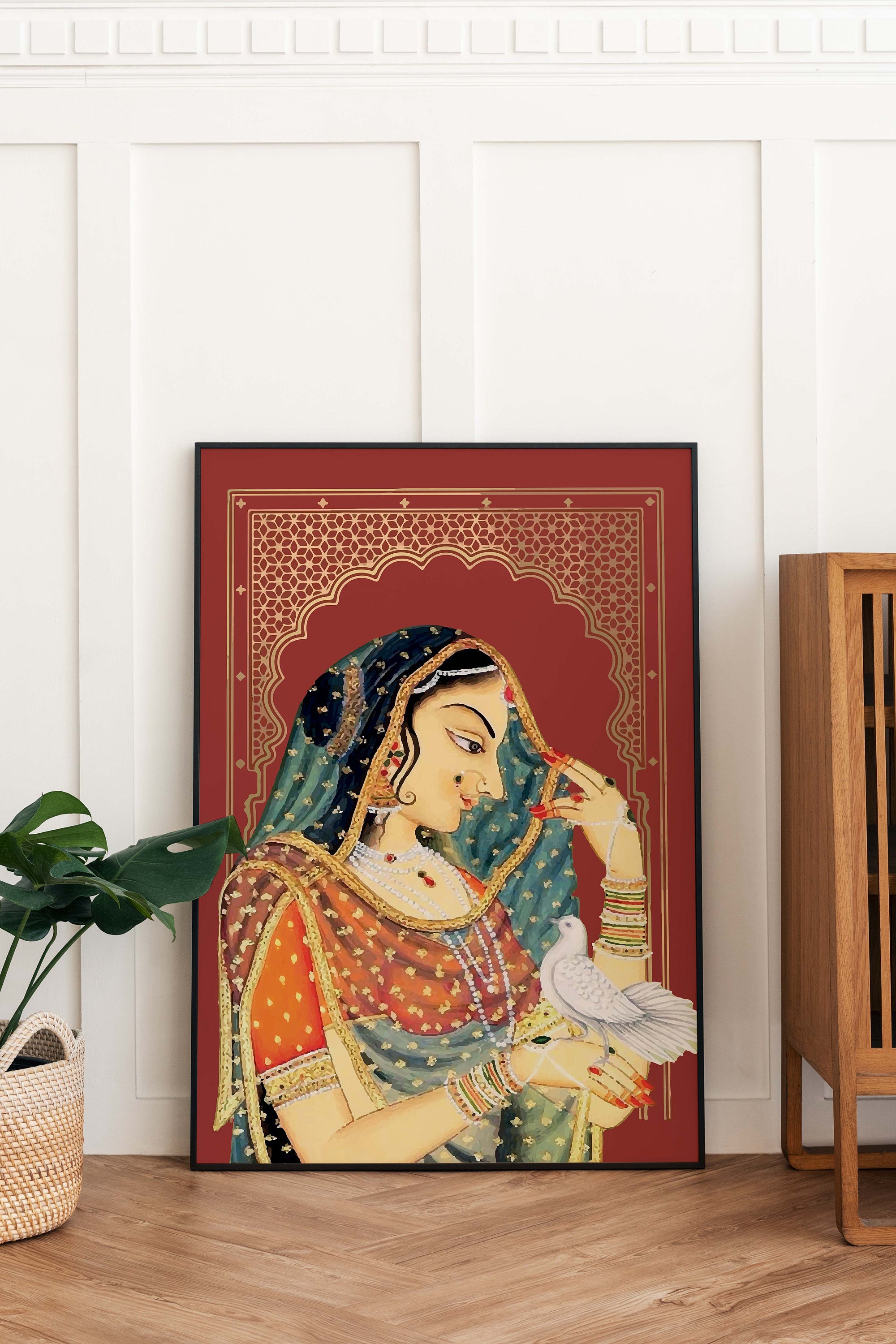 Indian Royal Raja Rani Art Set of 2 Vintage Prints Living - Etsy