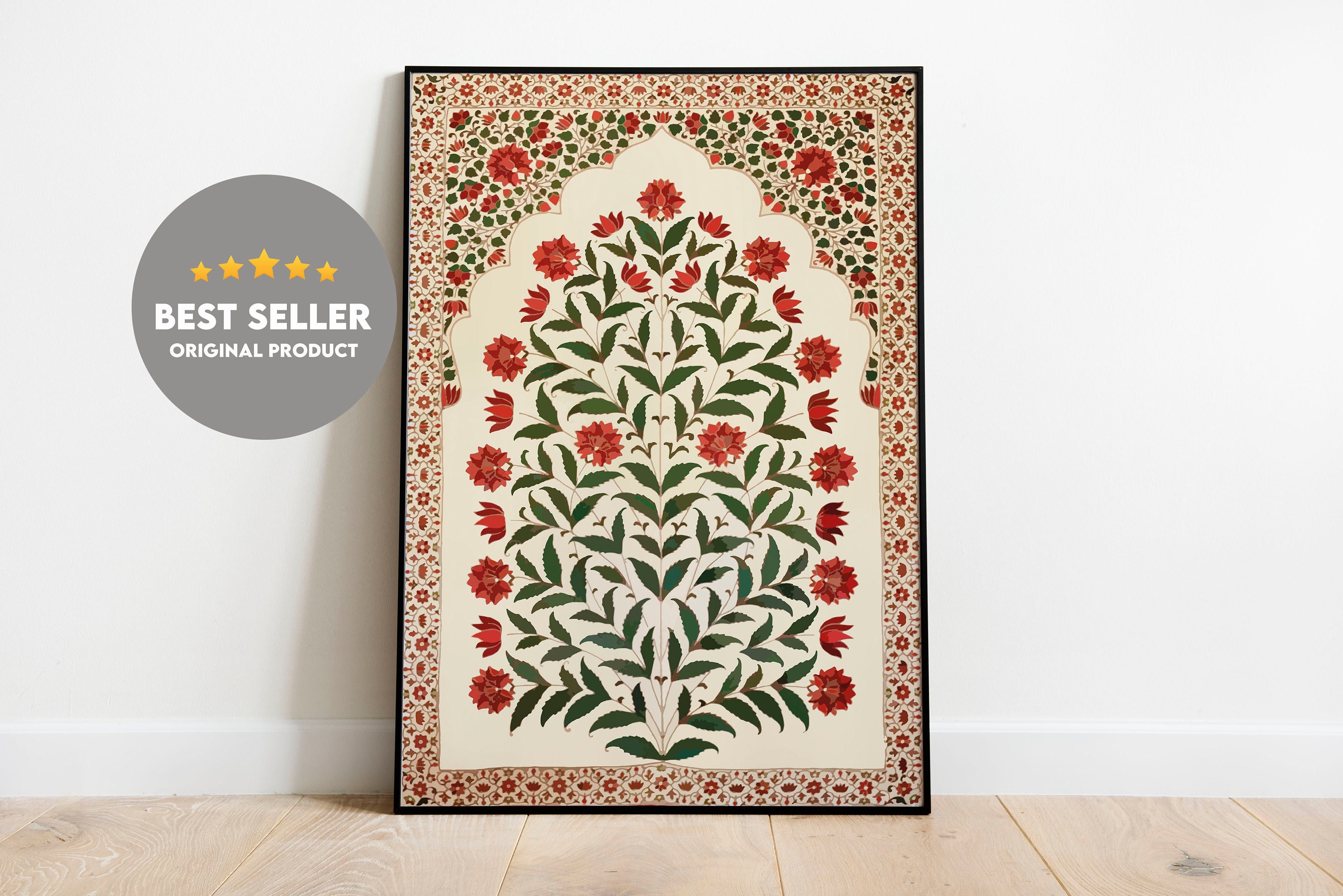 Indian Folk Art Floral Prints Living Room Decor Printable - Etsy India