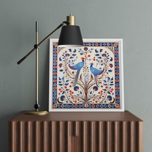 Turkish Wall Art, Living Room Decor, Digital Download, Persian Tile Art ...