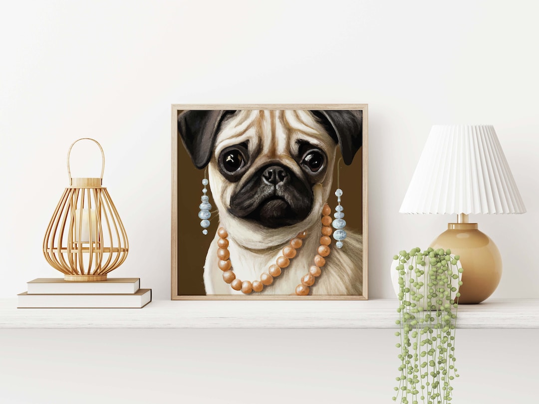 Pug Wall Art, Cute Nursery Prints, Children's Wall Decor, Printable ...