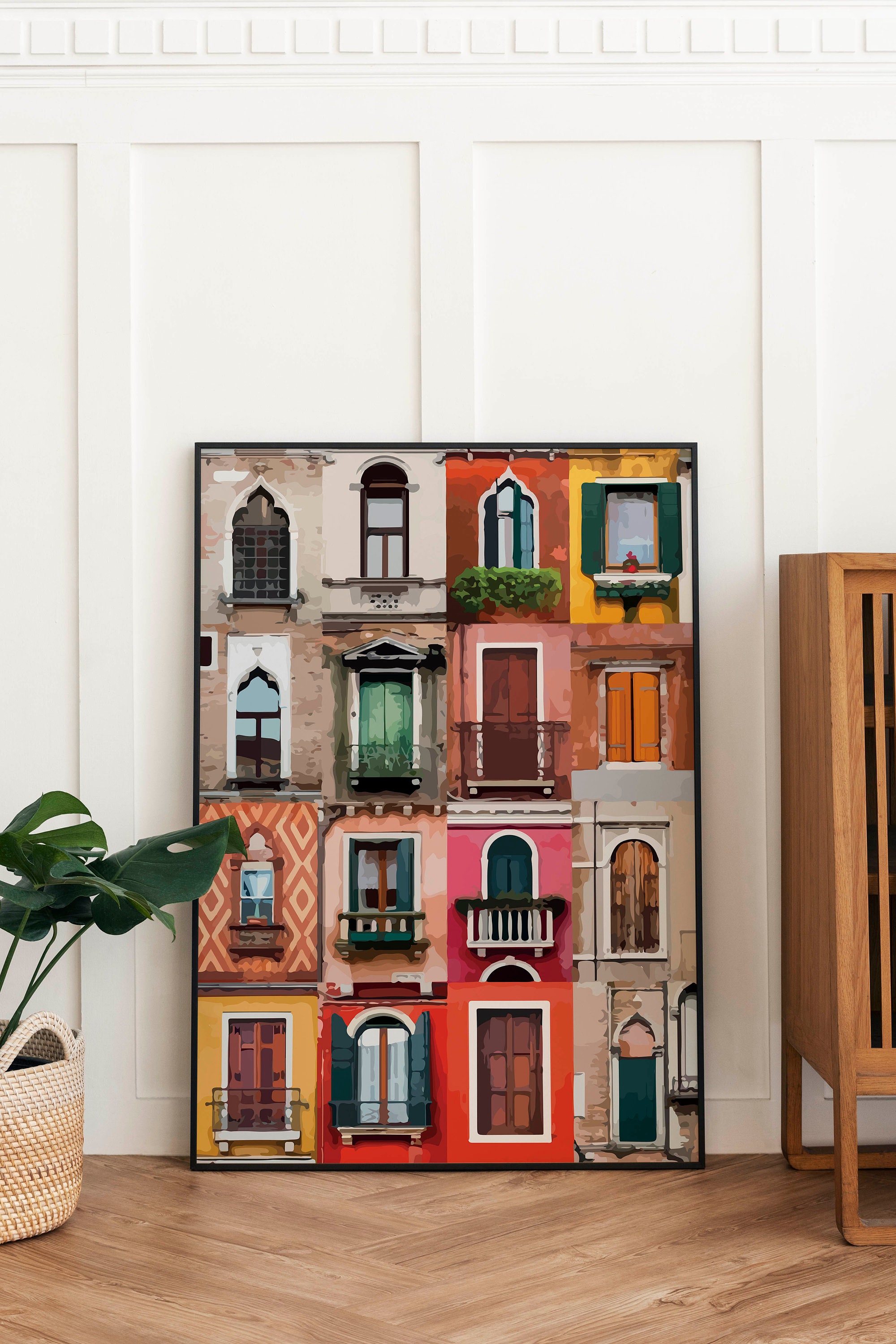 Windows Wall Art Living Room Decor Abstract Colourful | Etsy