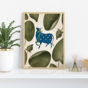 Indian Folk Art, Cow Prints, Living Room Decor, Printable, Indian ...