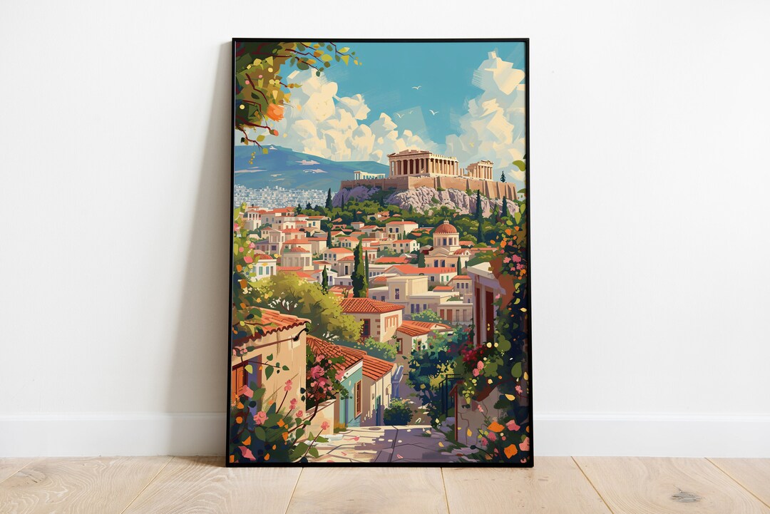 Greece Print Poster, Santorini Wall Art Printable, Greece Wall Art ...