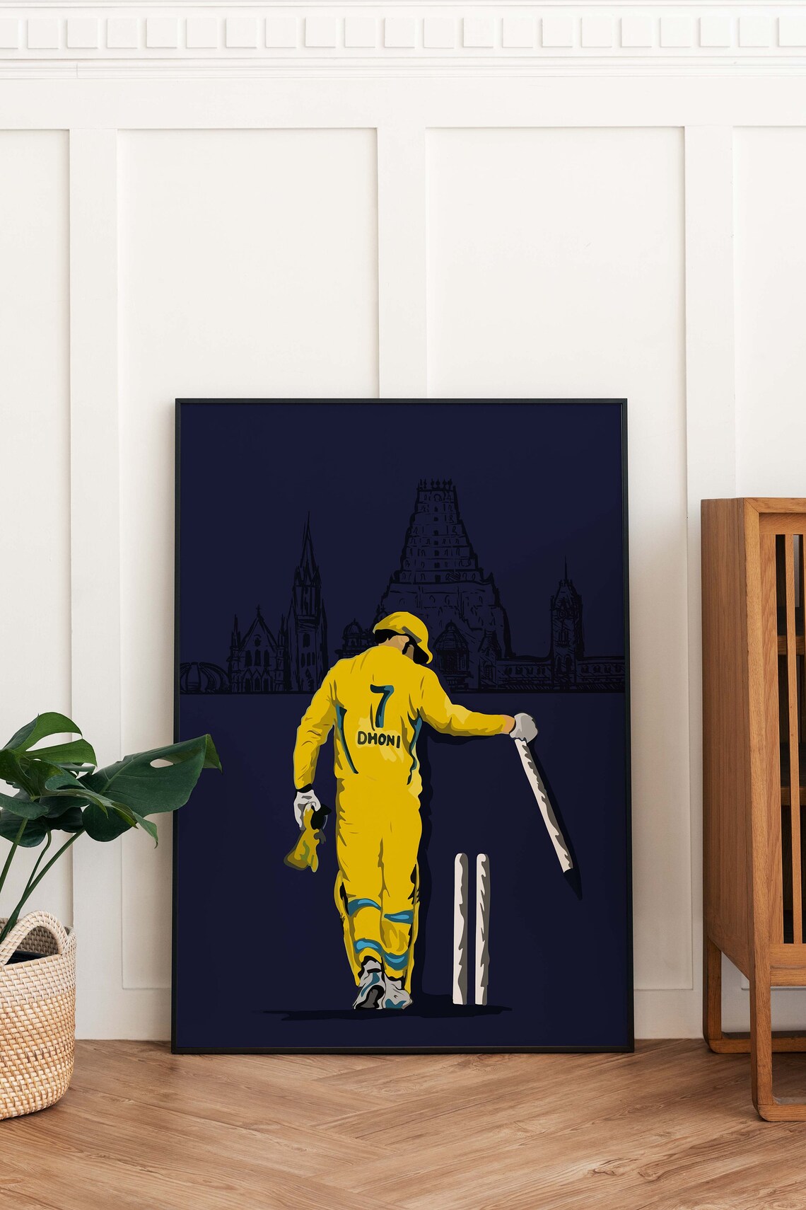 MS Dhoni Cricket Poster Indian Sport Art Decor Digital - Etsy