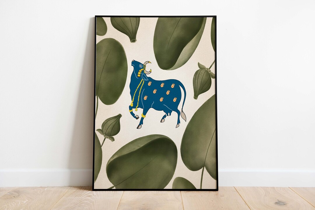 Indian Folk Art, Cow Prints, Living Room Decor, Printable, Indian ...