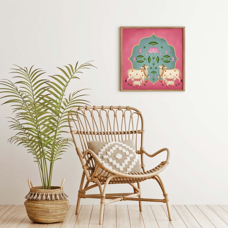 Indian Folk Art Cow Prints Living Room Decor Printable - Etsy