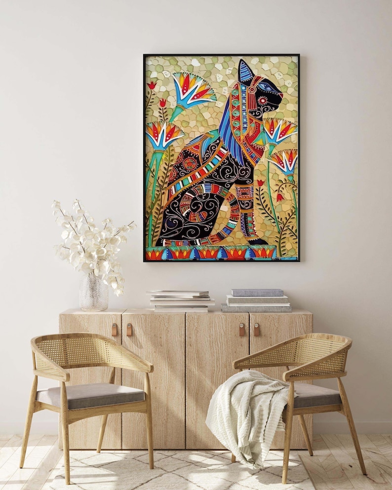 Vintage Egyptian Bastet Cat Art Print Instant Digital - Etsy