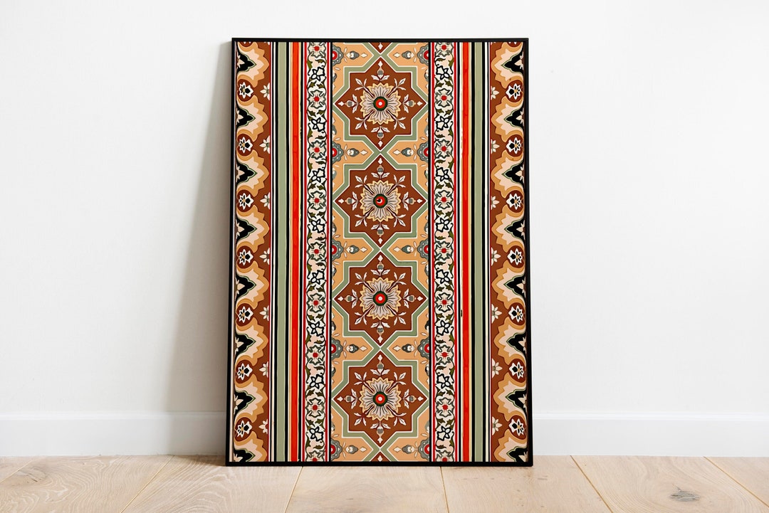 Indian Folk Art, Vintage Mughal Prints, Living Room Decor, Indian Motif ...