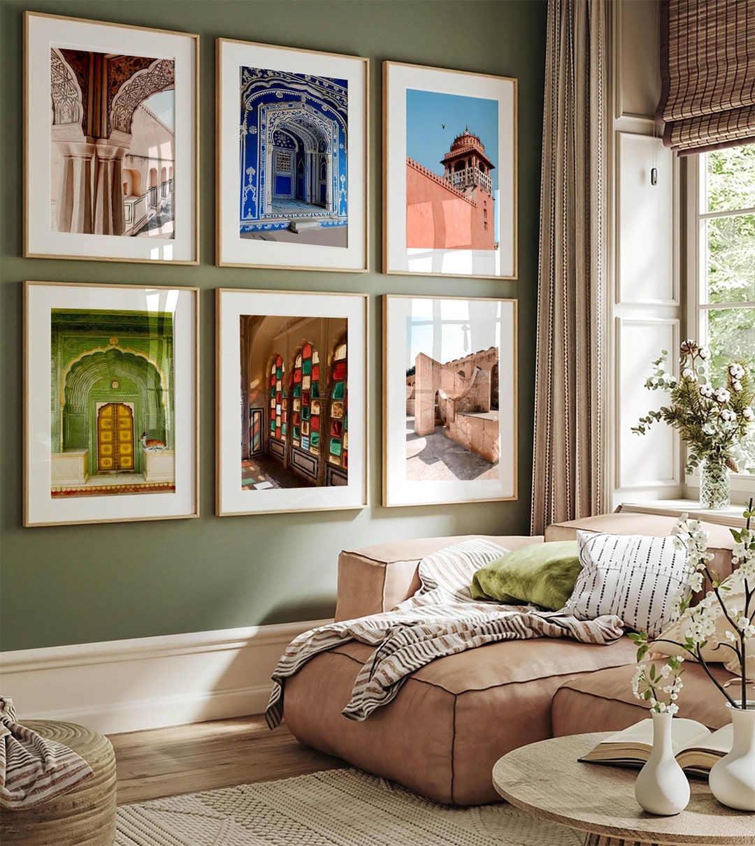 Indian Monuments Art Set of 6, Gallery Wall Décor, Indian Architecture ...