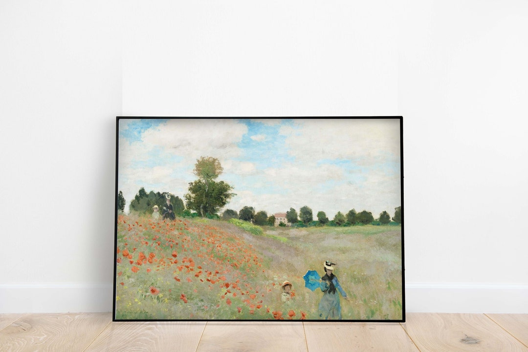 Claude Monet the Poppy Field Painting Famous Monet Art. - Etsy