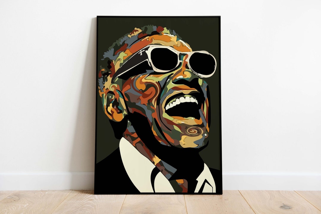 Ray Charles Jazz Poster, Digital Prints, Instant Download, Music Art ...