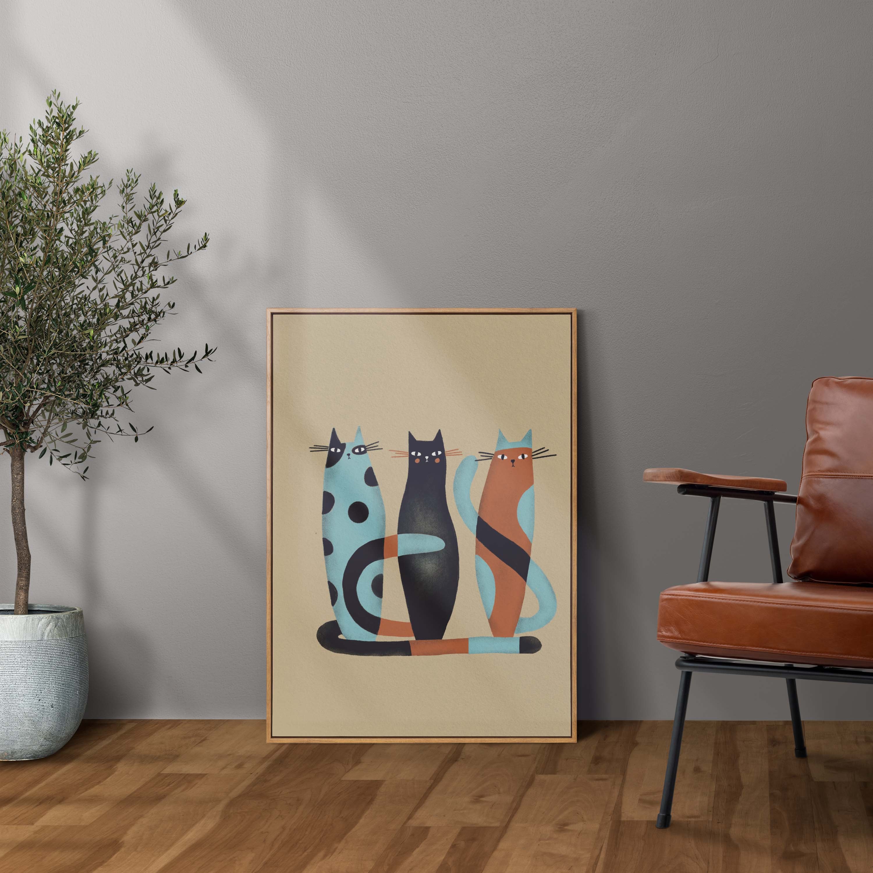 Quirky Cats Wall Art Funny Cat Poster Printable Digital Art - Etsy
