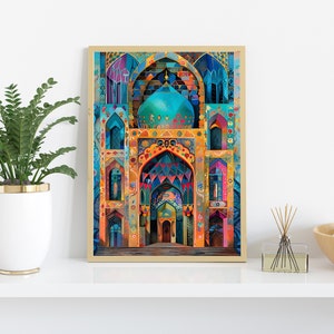 Persian Arch, Turkish Monument Painting, Living Room Decor, Persian ...