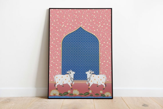 Indian Folk Art Cow Prints Living Room Decor Printable - Etsy