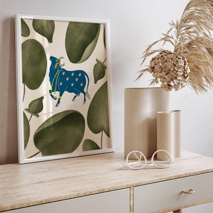 Indian Folk Art, Cow Prints, Living Room Decor, Printable, Indian ...