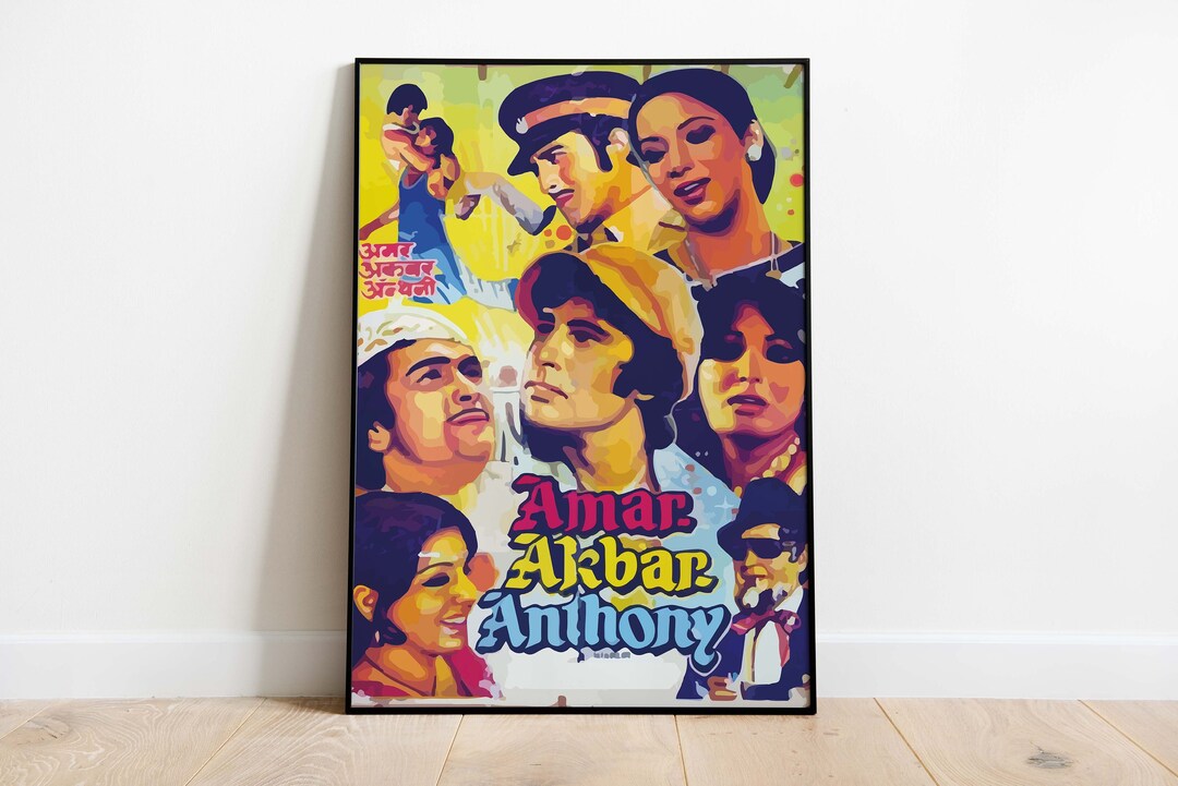 Amar Akbar Antony Bollywood Movie Poster, Vintage Indian Film Art ...