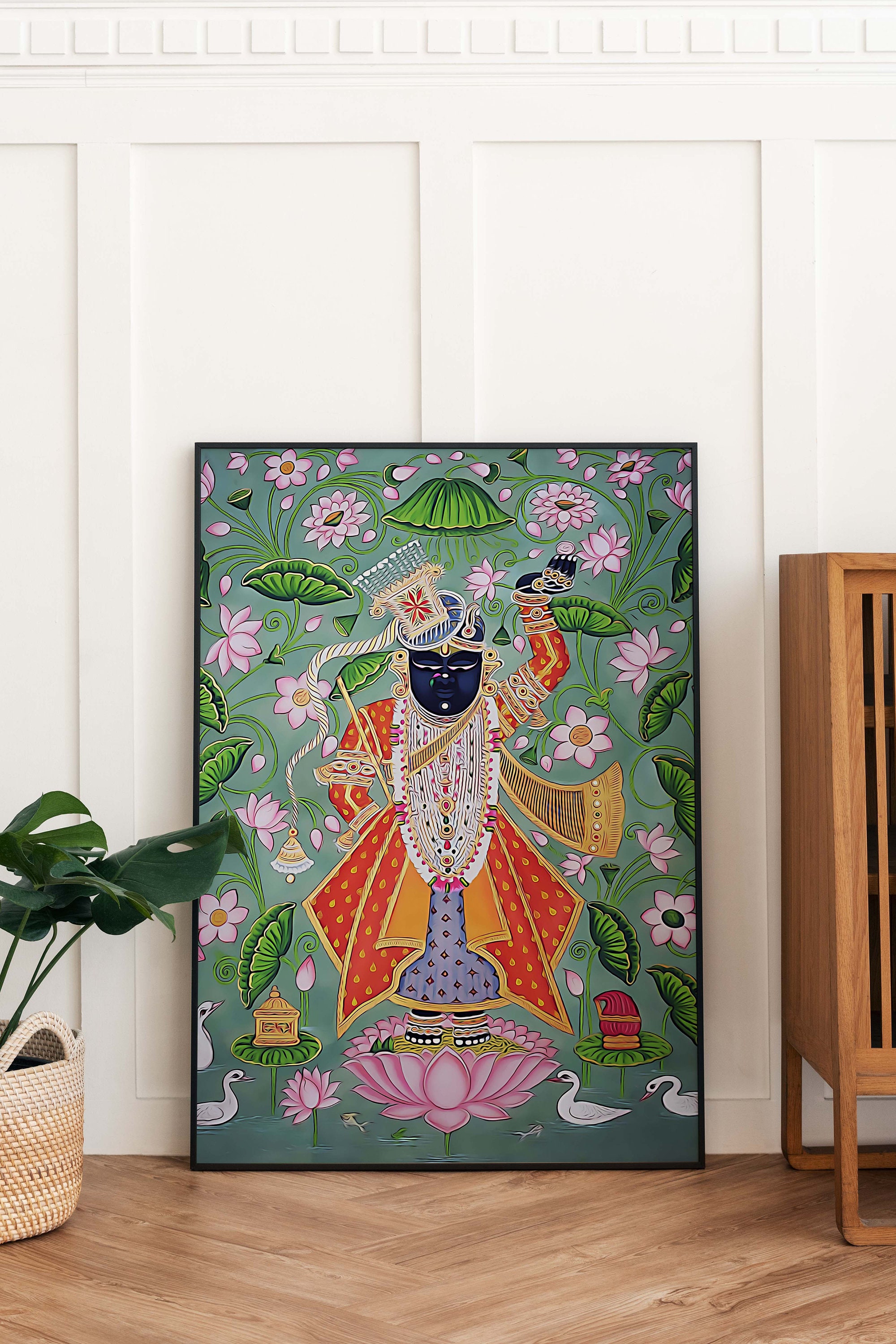 Pichwai Print Set – Indian Folk Art, Shreenathji Vintage Style (digital ...