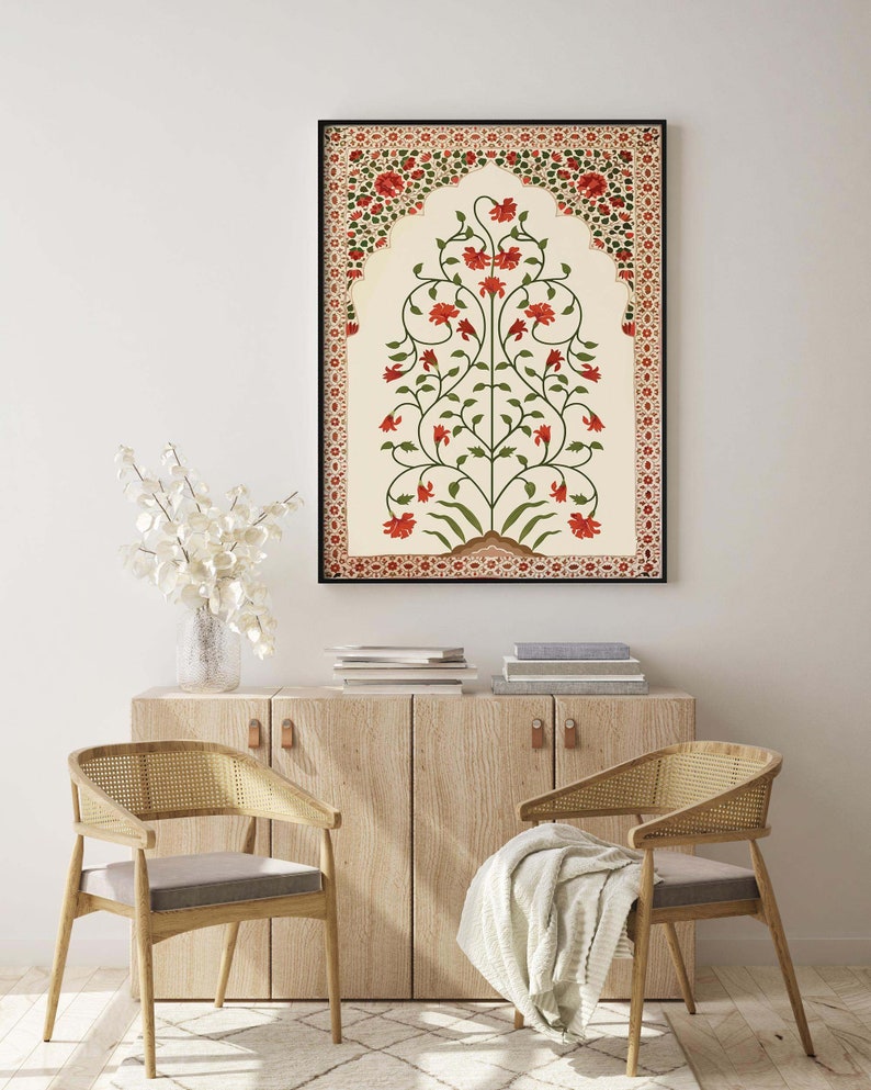 Indian Folk Art Floral Prints Living Room Decor Printable - Etsy