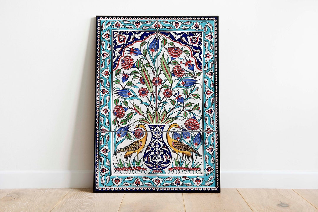 Turkish Tree of Life Art Print, Vintage Floral Islamic Wall Decor ...