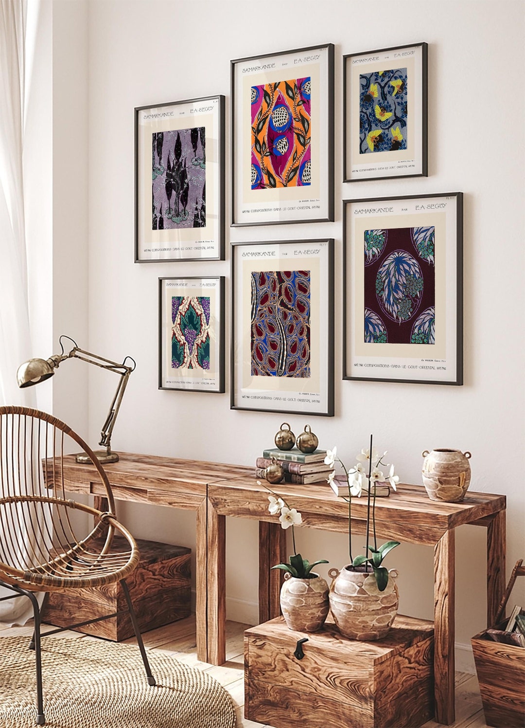 Vintage Art Posters, Set of 6 Gallery Wall Bundle , Instant Digital ...