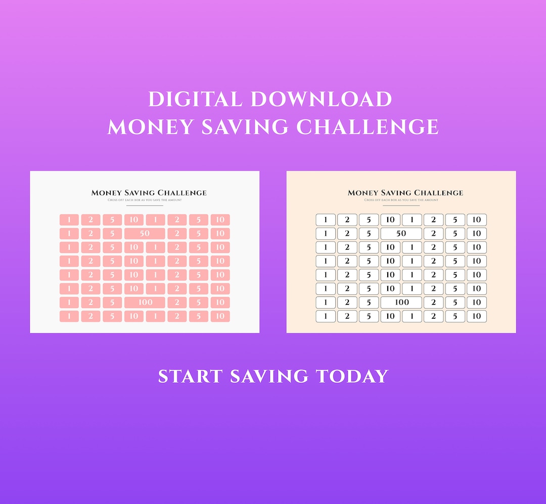Digital Download Money Saving Challenge: Fun and Easy Way to - Etsy