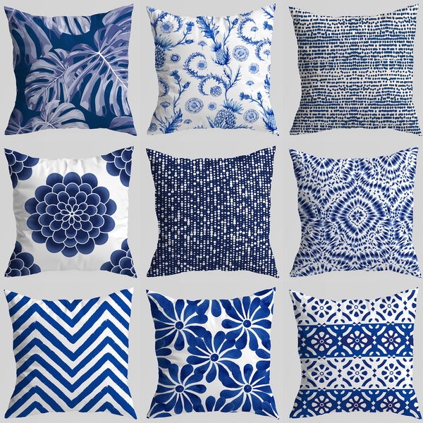 Blue Pattern Pillow Cover - Etsy