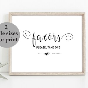 Favor Sign Template Instant Download Printable PDF and JPG. - Etsy