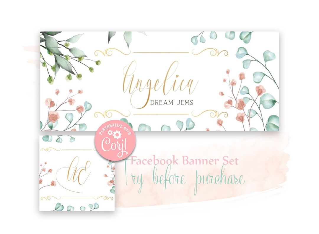 Editable Facebook Cover Banner and Profile Image. Custom Design Banner ...