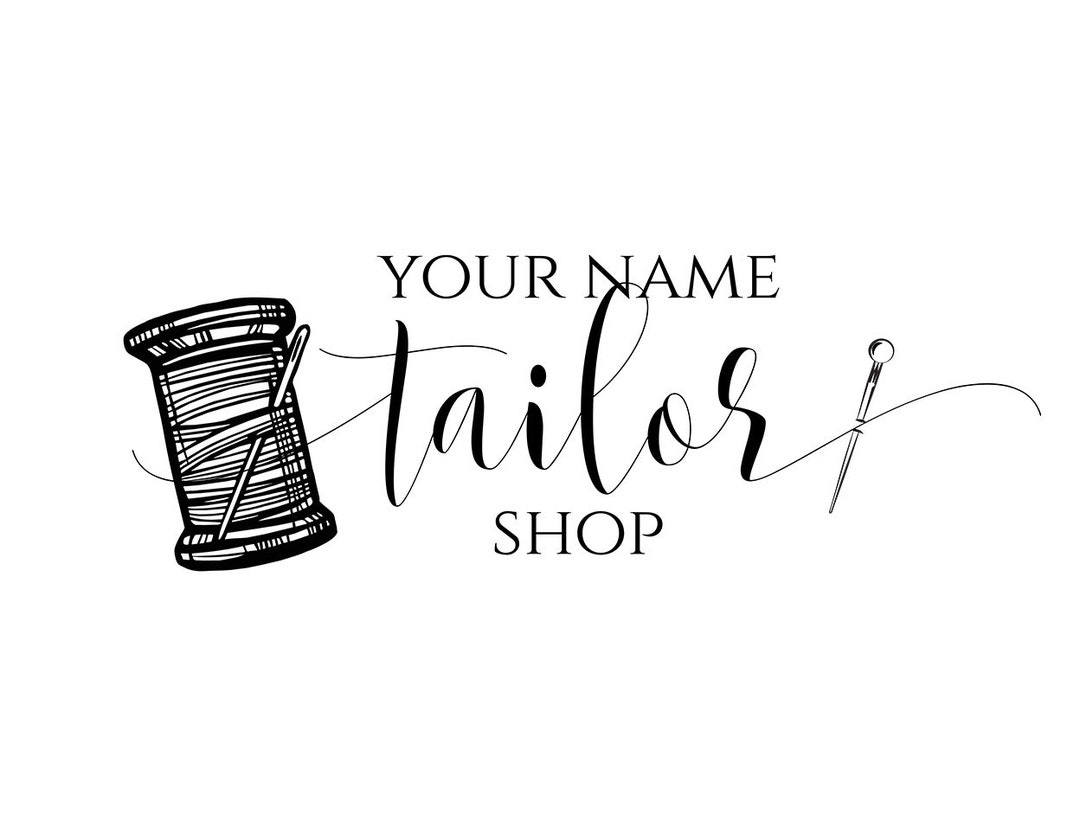 Customizable Tailor Shop Logo Template. Thread and Needle Sewing Logo ...