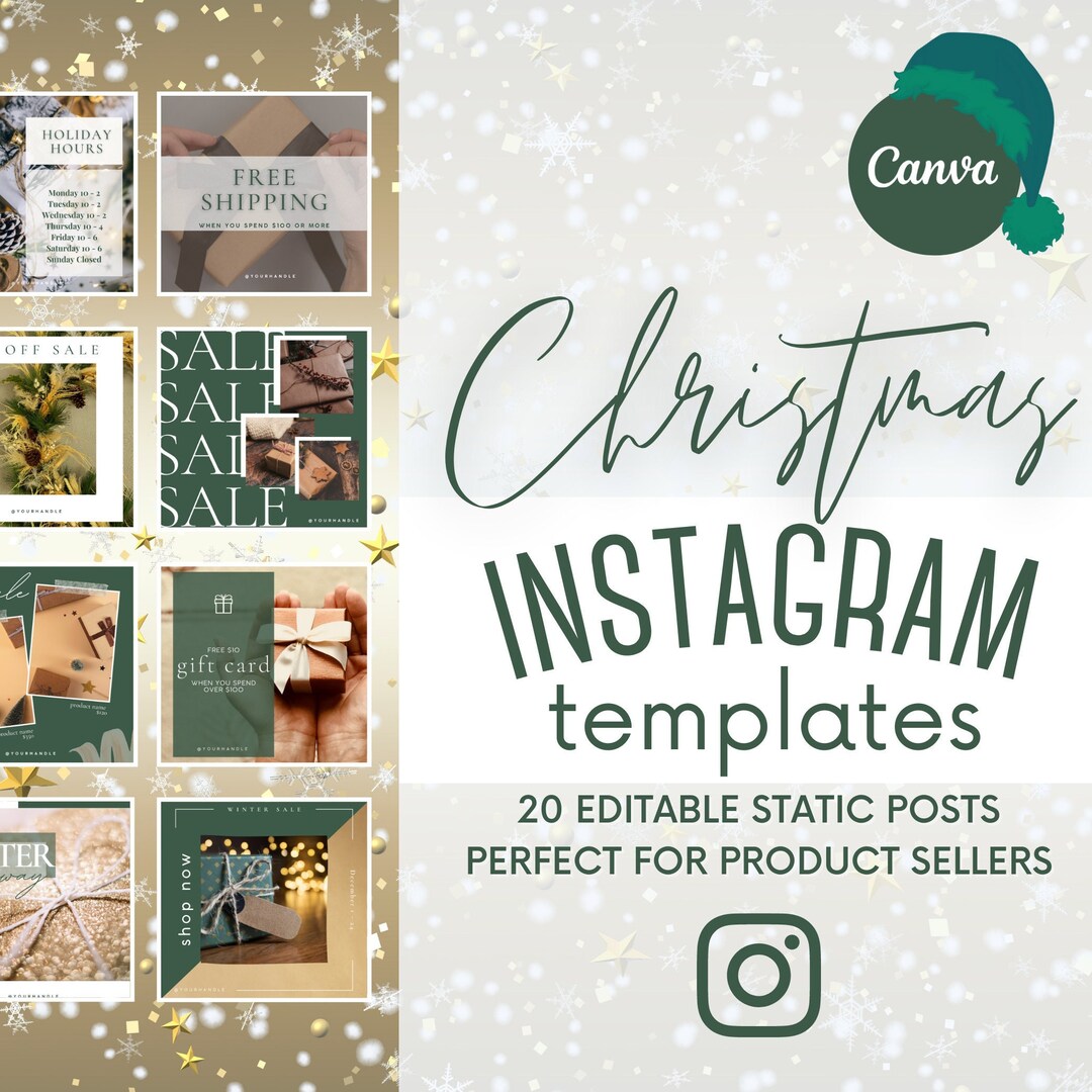 20 Green Christmas Instagram Templates, Instagram Christmas Templates ...