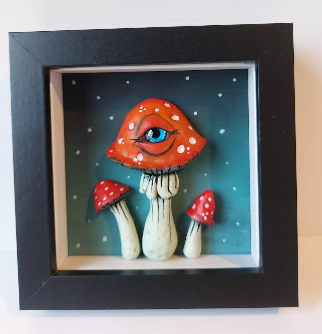 Toadstool Box Frame Wall Art - Etsy