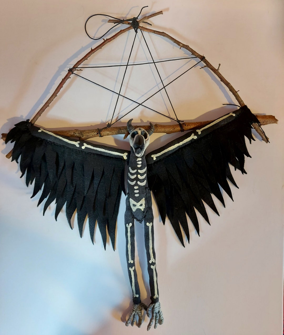 Hanging Voodoo Witchcraft Crow Skeleton Decoration - Etsy