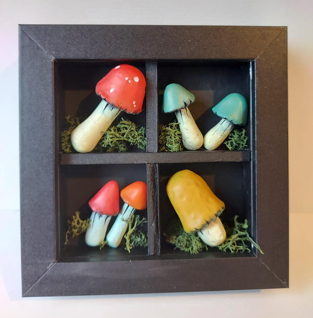 Toadstool Box Frame Wall Art - Etsy