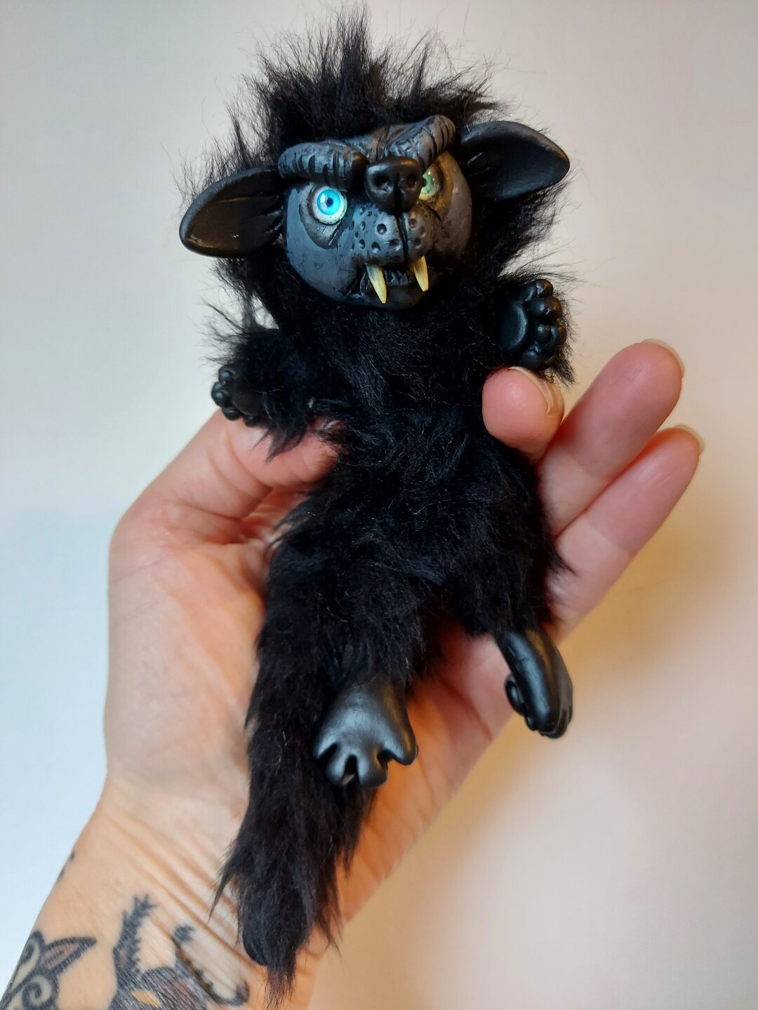 Black Baby Werewolf Plush Art Doll - Etsy