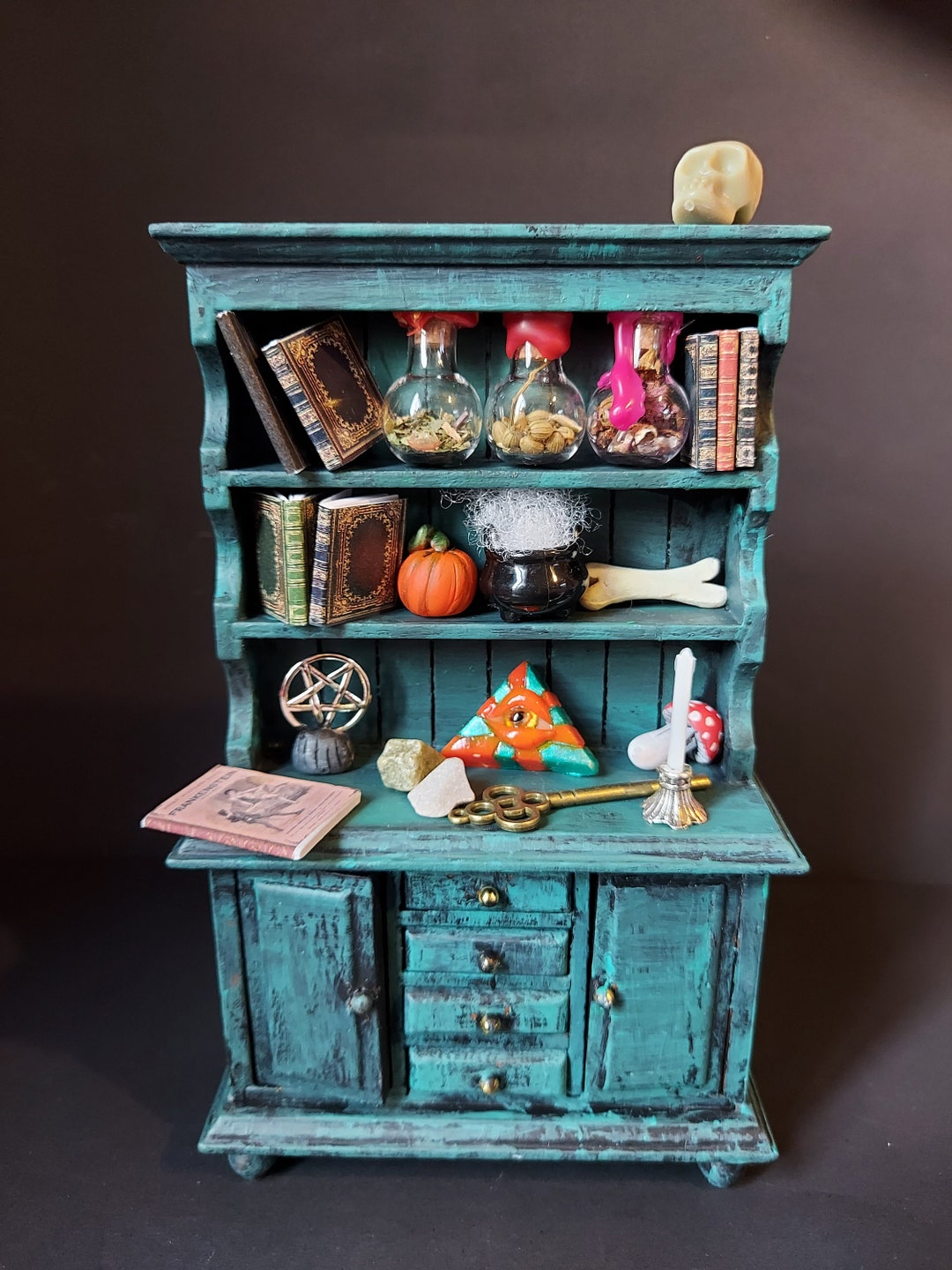 Dollhouse Miniature Witchy Cabinet of Curiosities, Made to Order ...